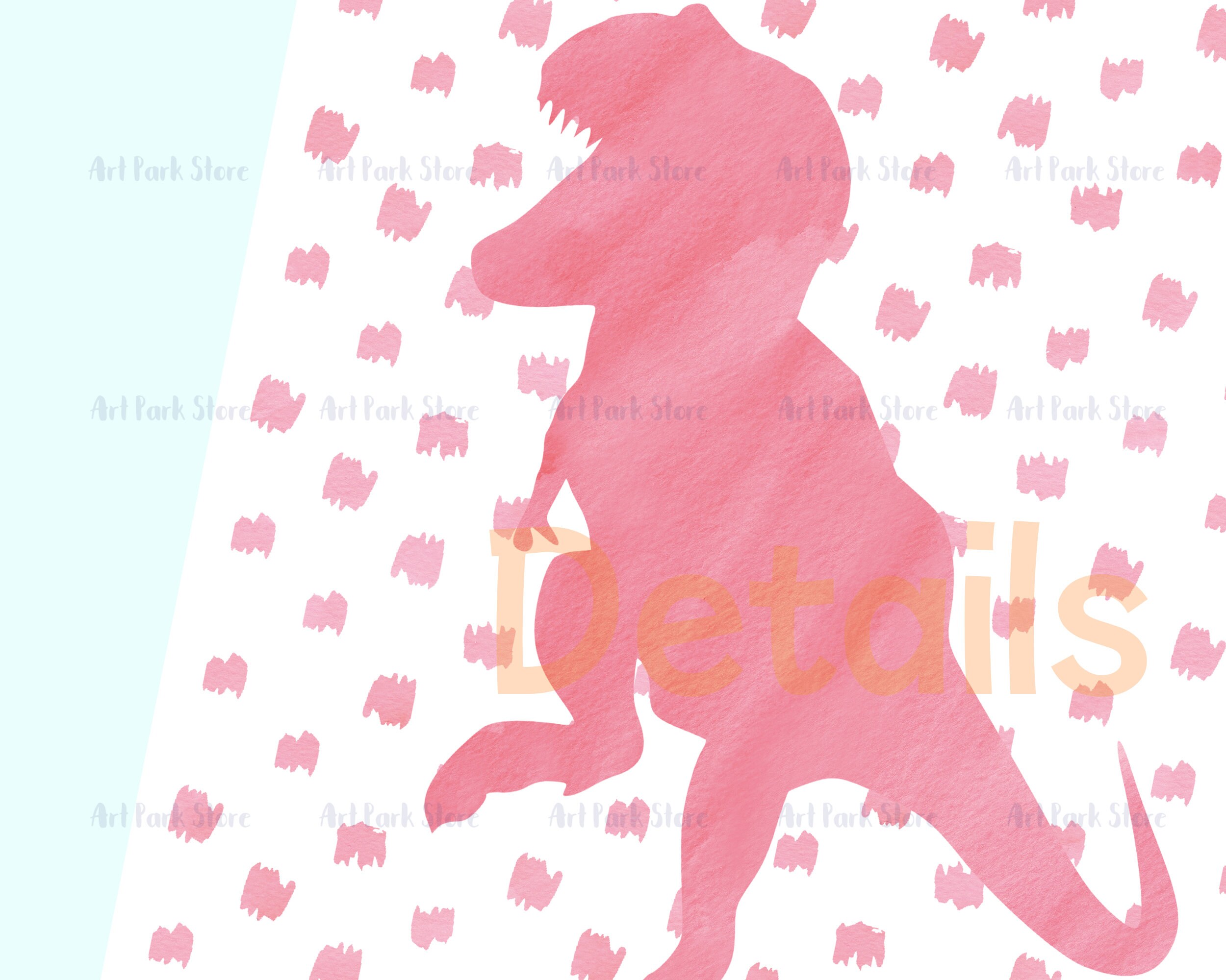 Pink Dinosaur Print Dinosaur Printable Wall Art for Girl - Etsy