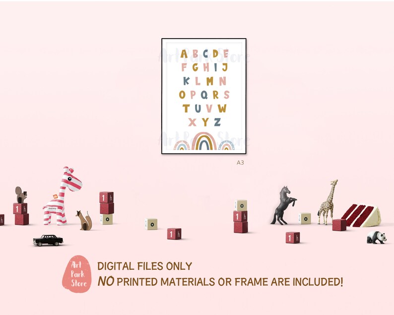 Alphabet Printable Wall Art, Rainbow Classroom Theme Educational ...