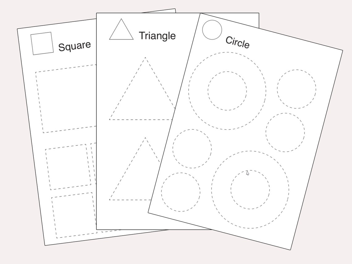 Shape Tracing Printable Worksheet for Kids, Learning Practice, Letter ...