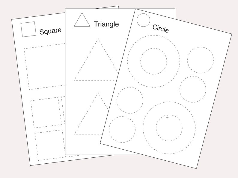 Shape Tracing Printable Worksheet for Kids Learning Practice - Etsy