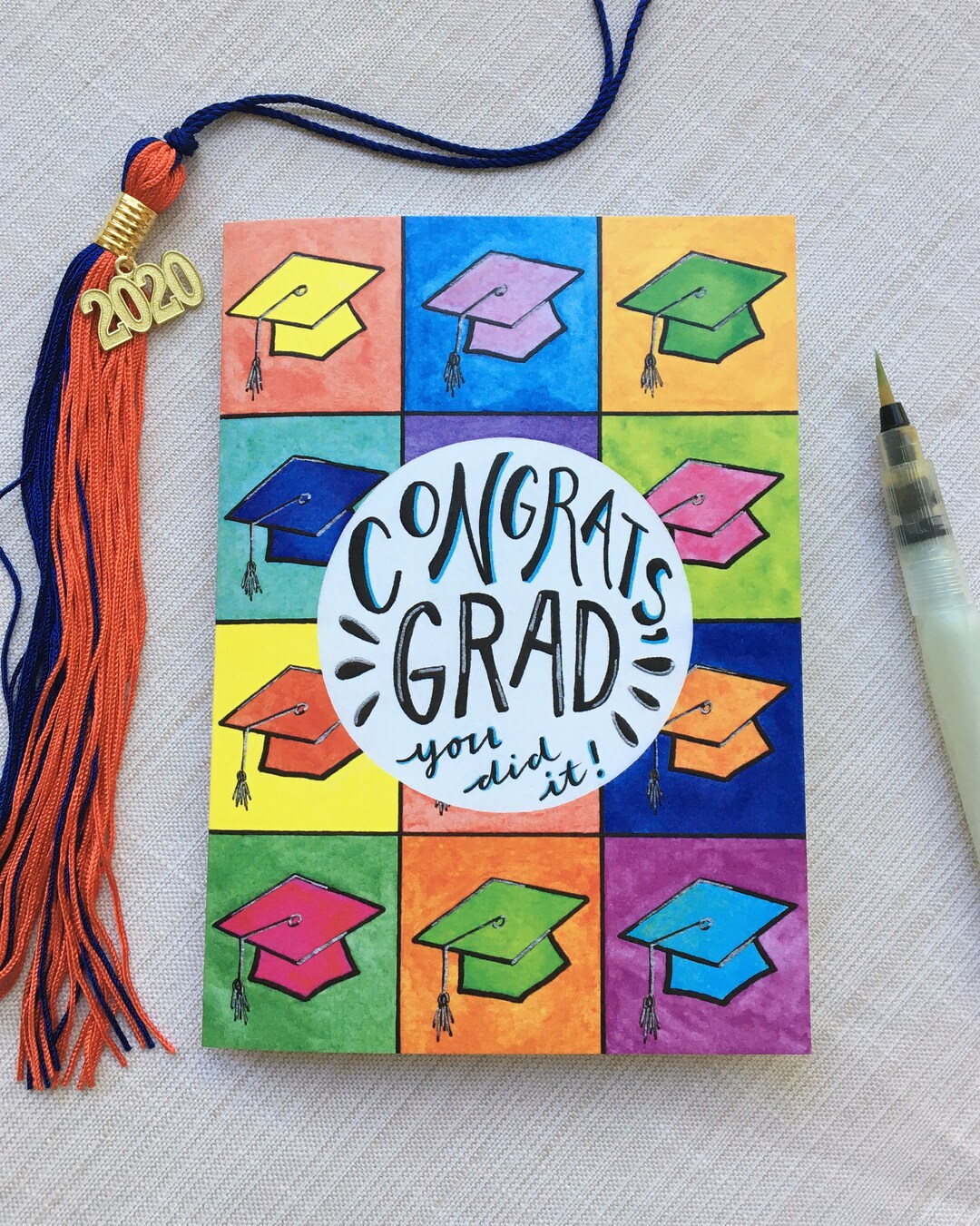 Congrats Grad Card, Handmade Graduation Card, Unique Grad Card ...