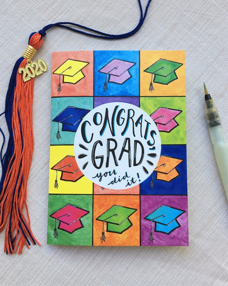 Congrats Grad Card, Handmade Graduation Card, Unique Grad Card ...
