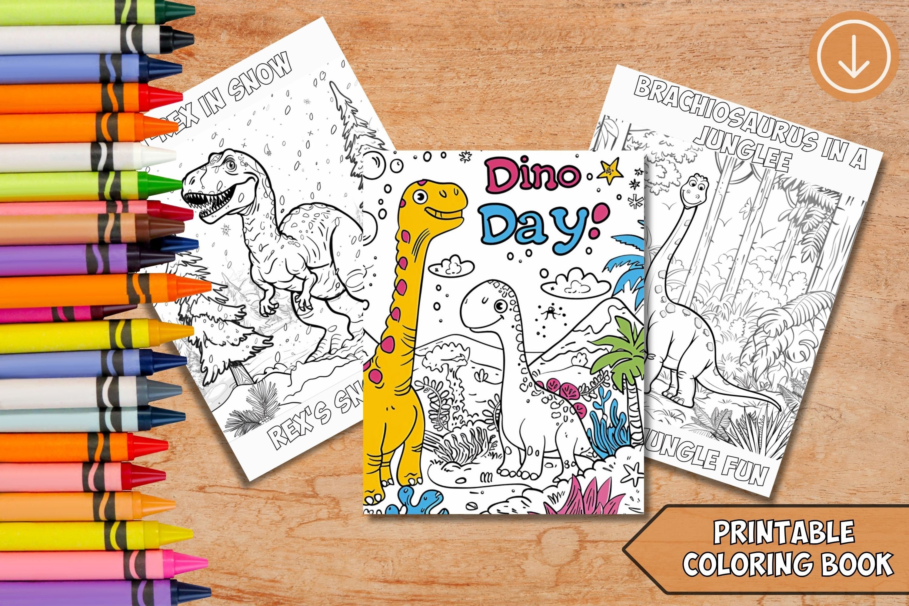 Dinosaur Coloring Book for Kids Printable PDF, Educational Dino ...