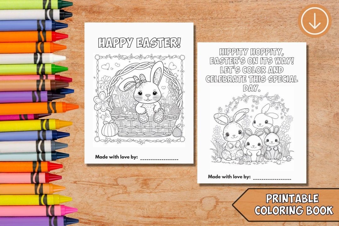 Easter Bunny Coloring Adventure 7 Printable Sheets Kids Activity ...