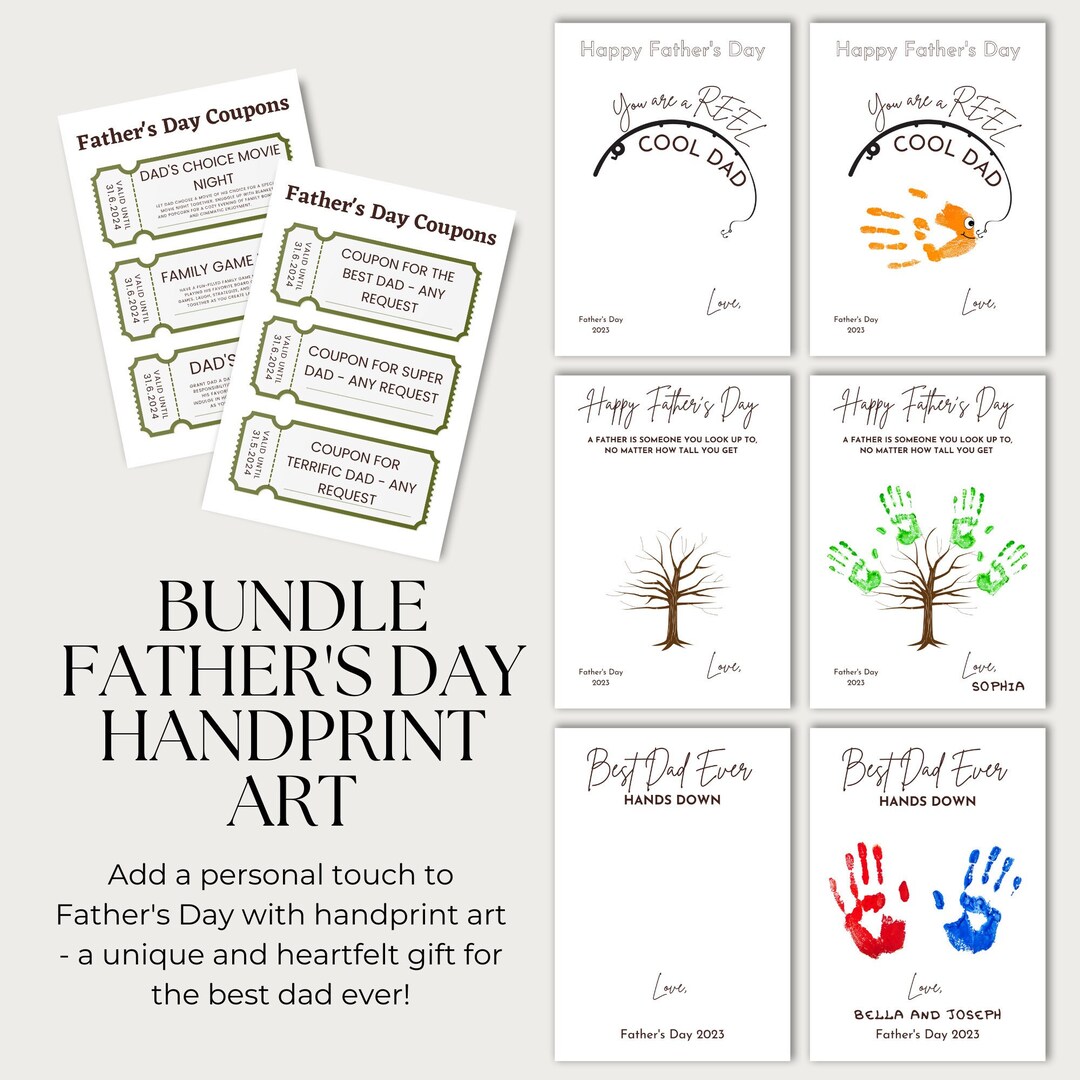 Father's Day Handprint Art Bundle: Personalized Gift & Heartfelt ...