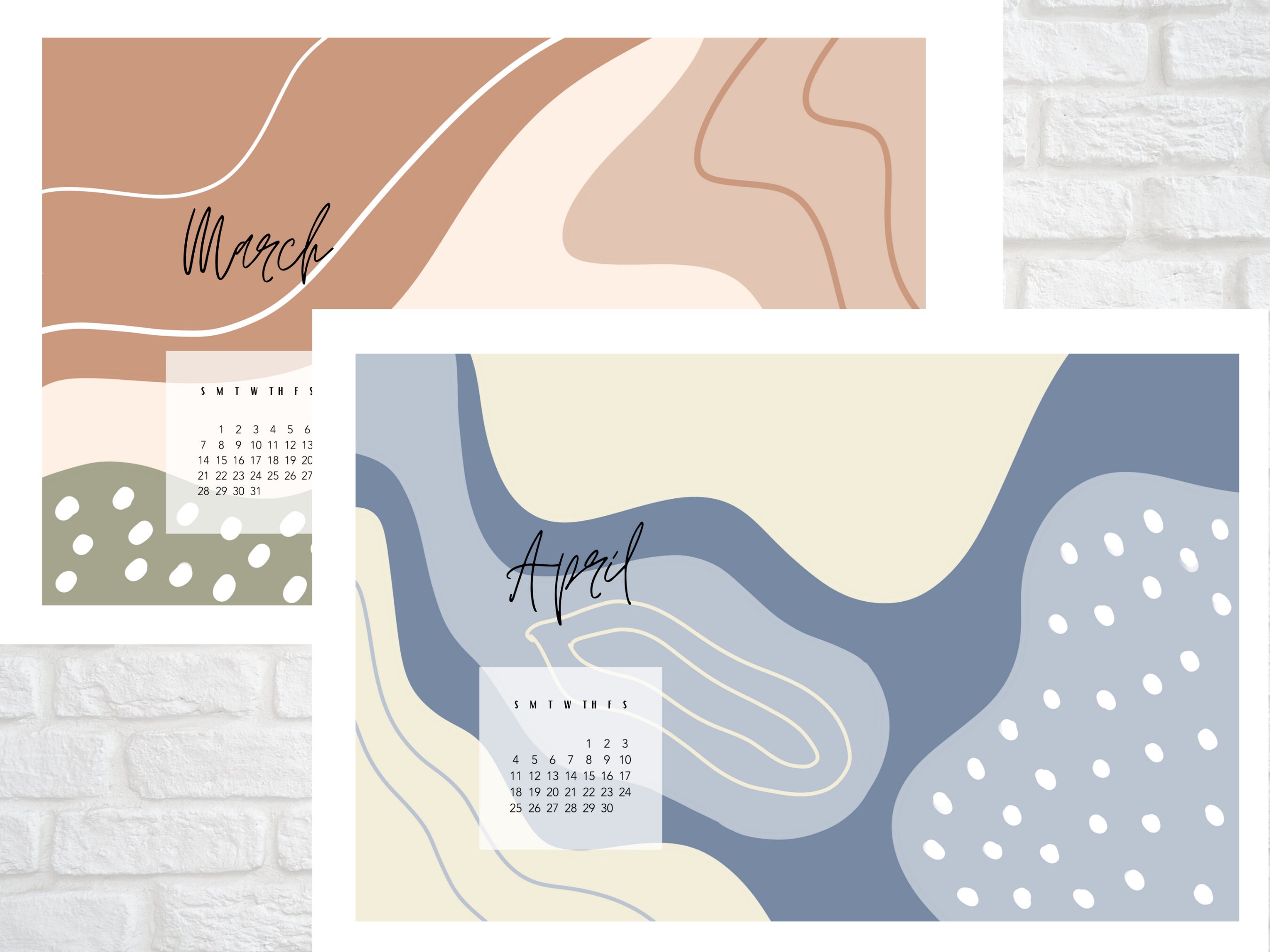 Abstract 2021 Desktop Wallpaper Planner for Macbook | Etsy