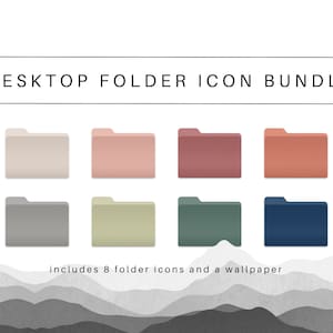 MacBook Desktop Folder Bundle—minimal Neutral Folder Icon Bundle ...