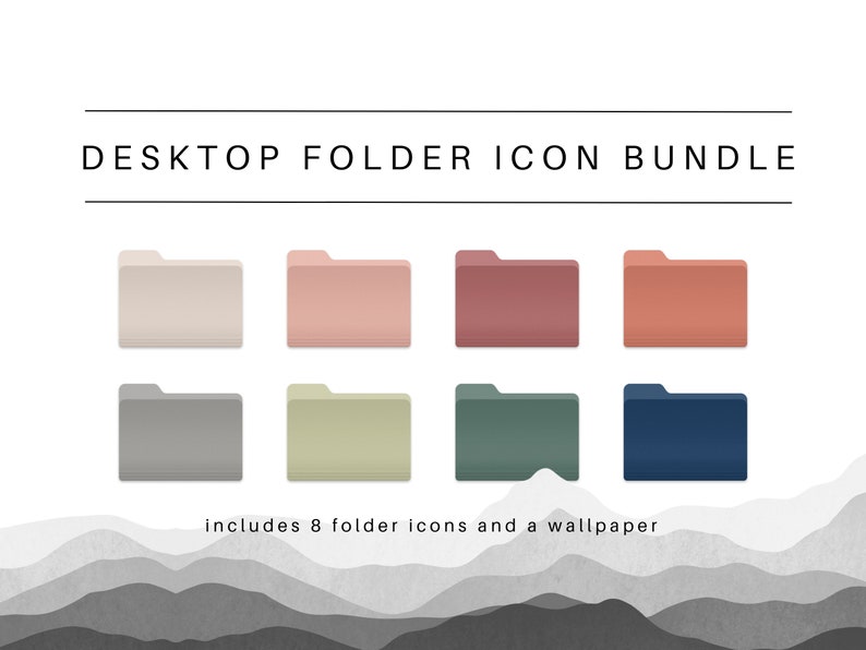 MacBook Desktop Folder Bundle—minimal Neutral Folder Icon Bundle ...