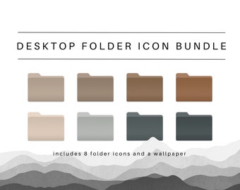 MacBook Desktop Folder Bundle—minimal Neutral Folder Icon Bundle ...