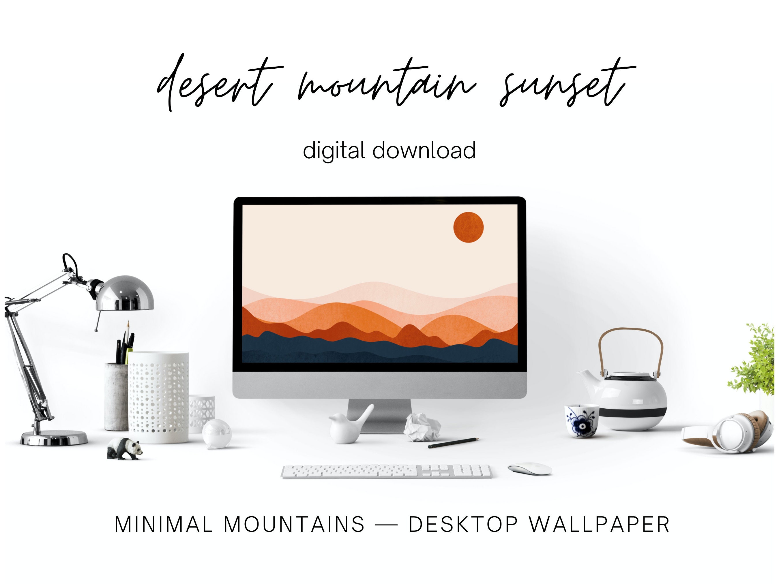 Desert Mountain Sunset Wallpaper