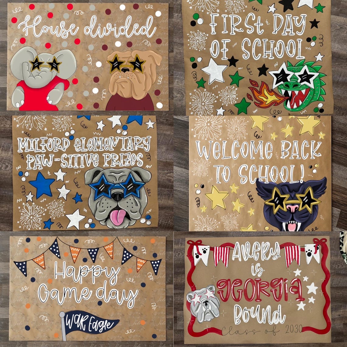 Custom Mascot Team/school Spirit Banner| Hand-painted | Brown Kraft ...