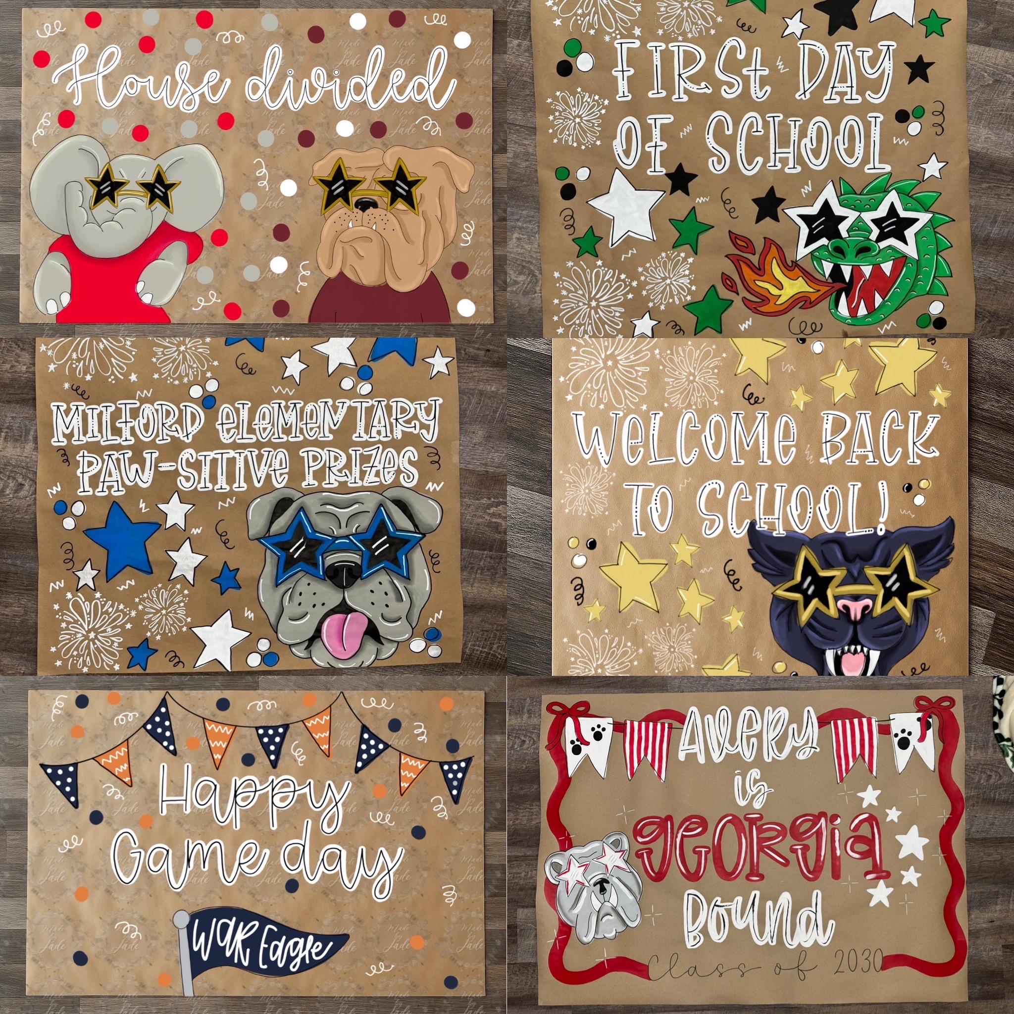 Custom Mascot Team/school Spirit Banner| Hand-painted | Brown Kraft ...