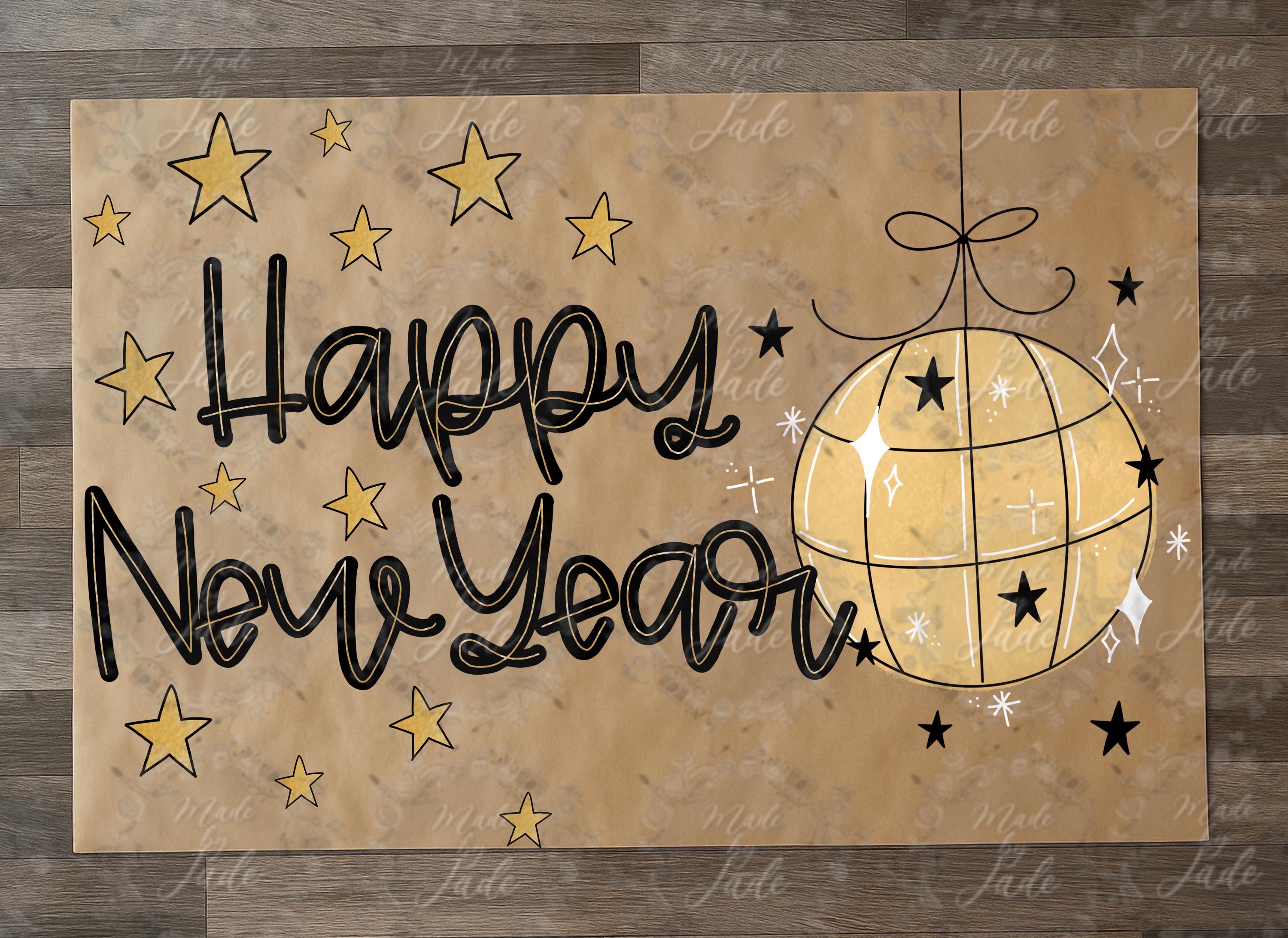 Hand-painted New Year’s Eve Kraft Banner – Custom Designs - Etsy