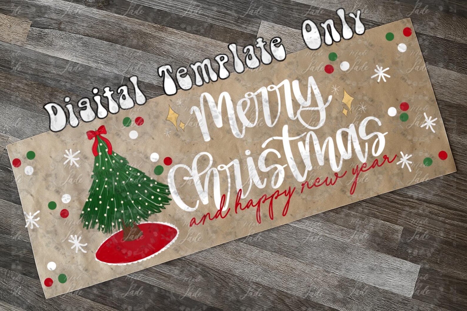 Coquette Christmas Banner Template | Kraft Paper Digital Download ...