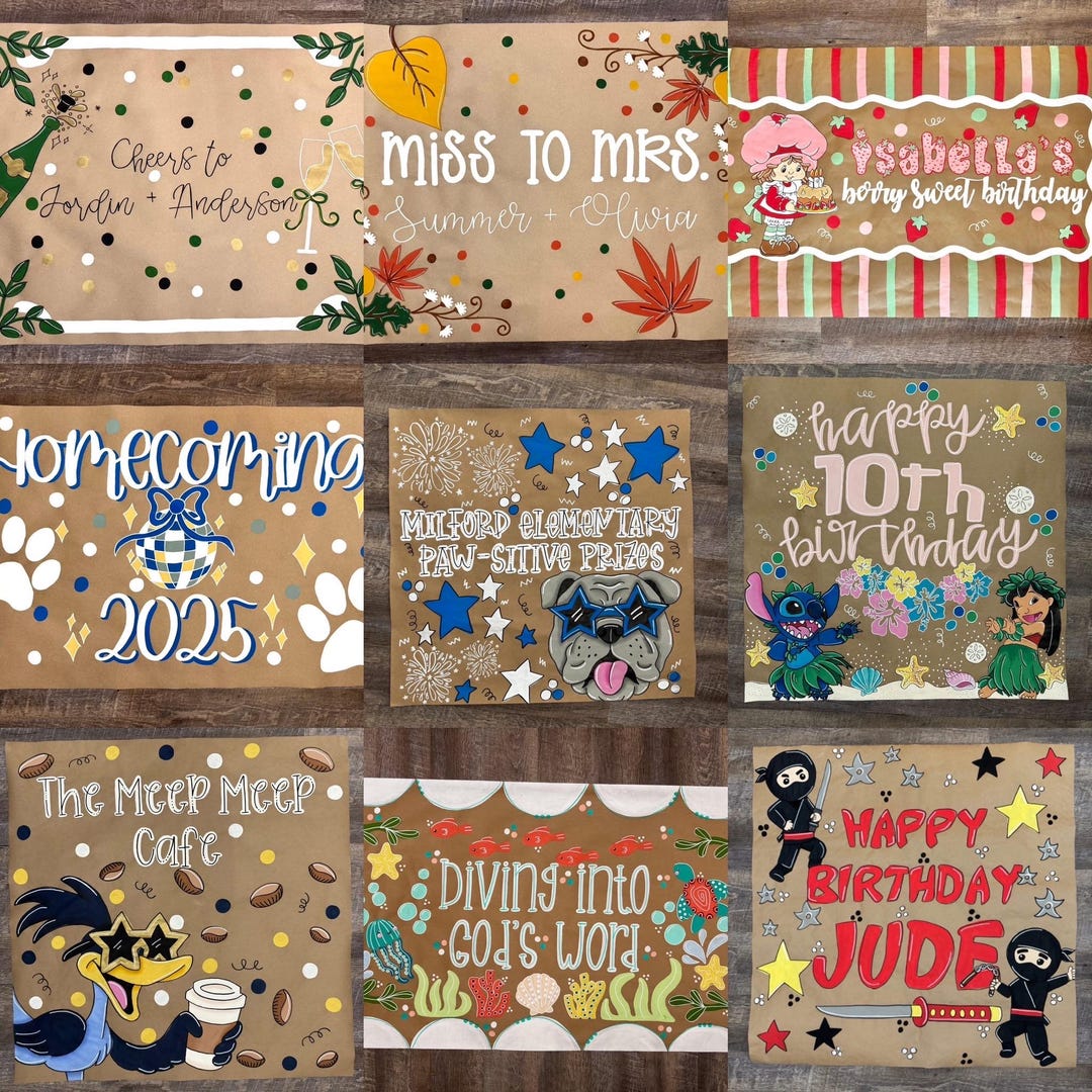 Custom Hand Painted Kraft Paper Banners – Personalized for Any Event ...