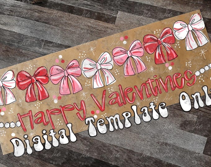 Coquette Bows Valentines Day Banner Template | Kraft Paper Style ...