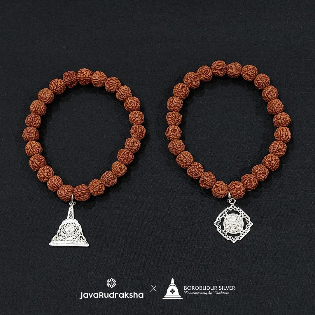 Java Rudraksha Bead Bracelet With 925 Sterling Silver Amulet of ...
