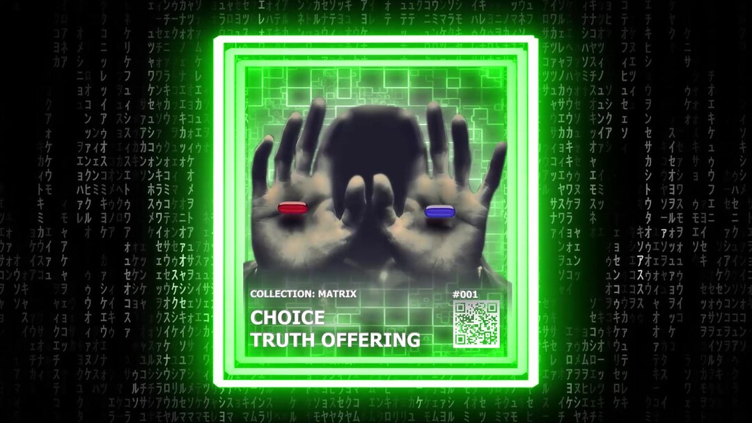 NFT Template, Matrix Pill Card Green, Crypto Art, Metaverse Animated 3D ...