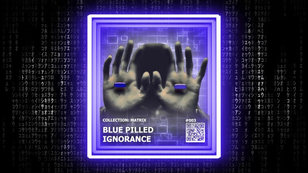 NFT Template, Matrix Pill Card Blue, Crypto Art, Metaverse Animated 3D ...