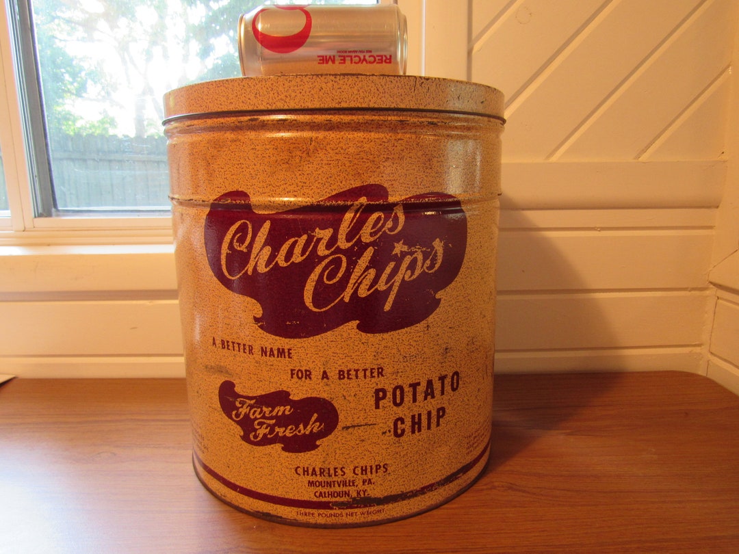 LARGE 3 LB Charles Chips Tin - Etsy