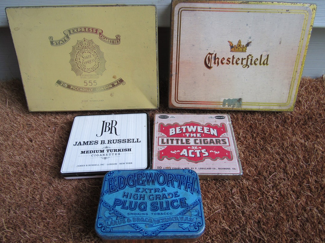 5 Small Vintage Tobacco Tins - Etsy