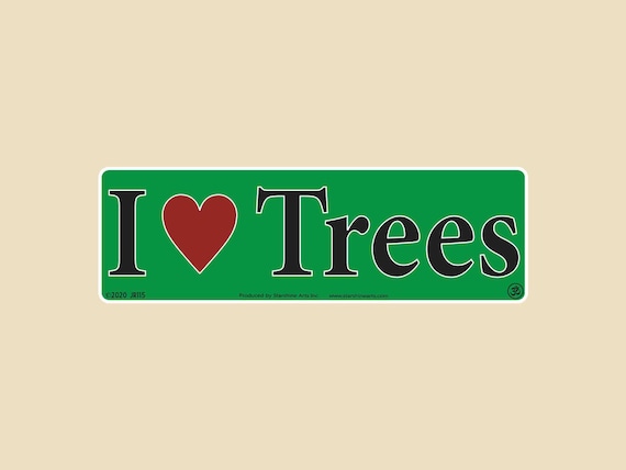 I Love Trees Small Bumper Sticker Trees Nature Outdoors | Etsy