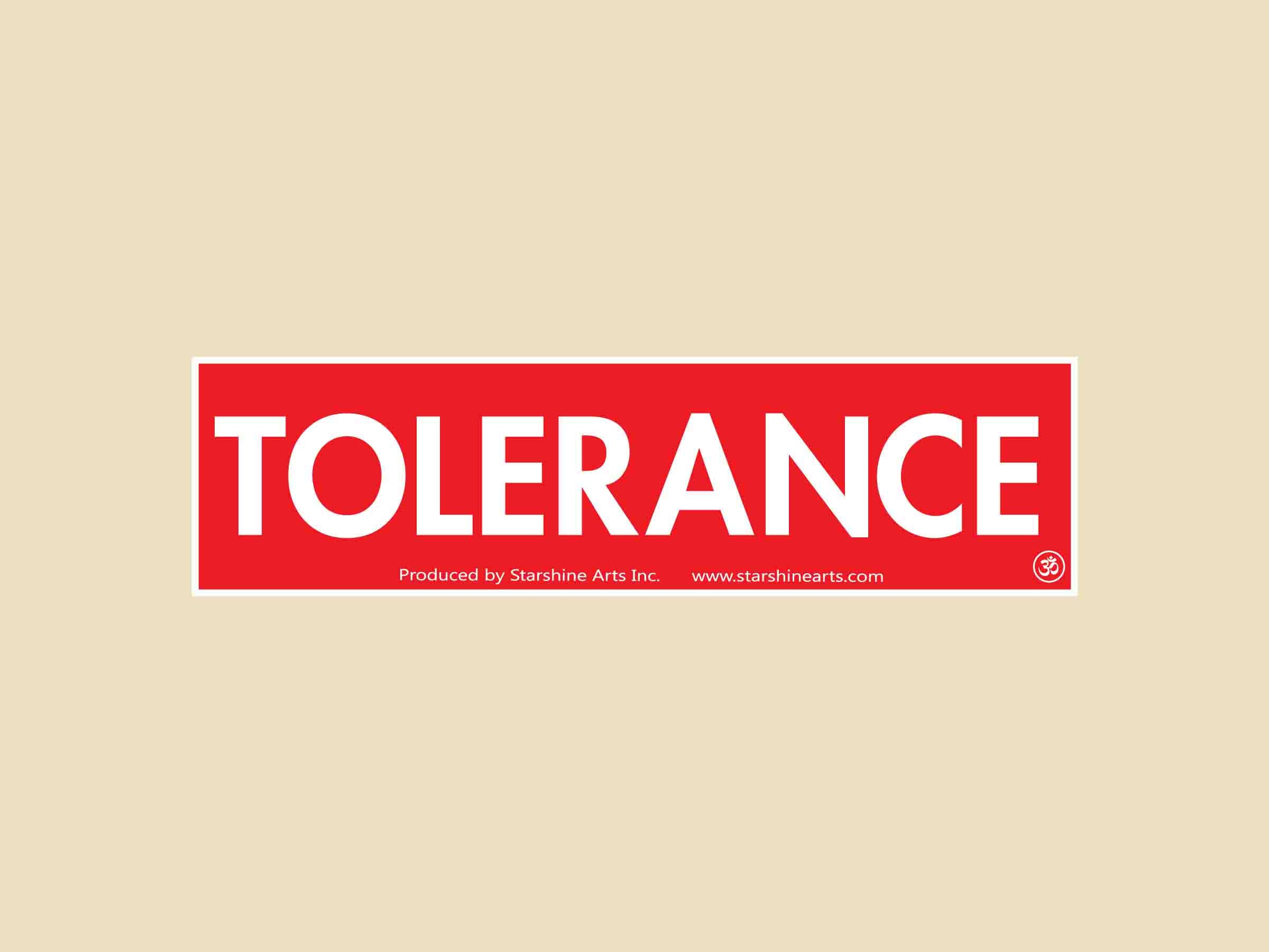 Tolerance Small OR Large Bumper Sticker Car Sticker Laptop - Etsy