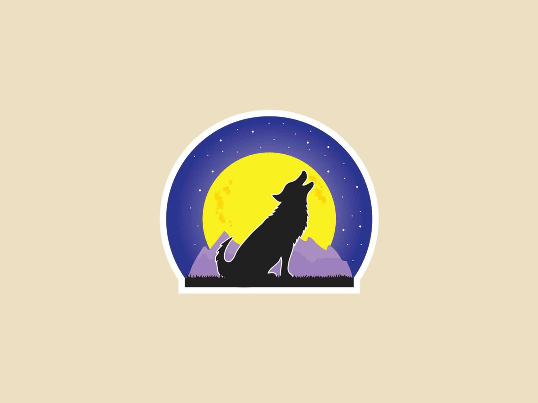 Howling Wolf Moon Sticker – UV Protected Vinyl Decal - Etsy