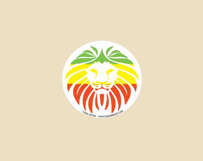 Rastafari Lion Sticker, Marley Lion Art Dreadlock Rastafari Kiss-cut ...