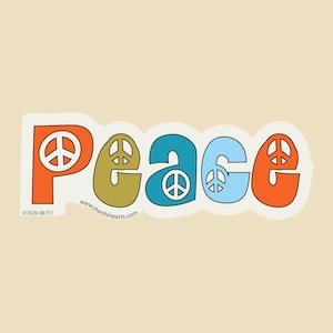 70's Peace Die Cut Small & Large Bumper Sticker- Peace Sticker, Peace ...