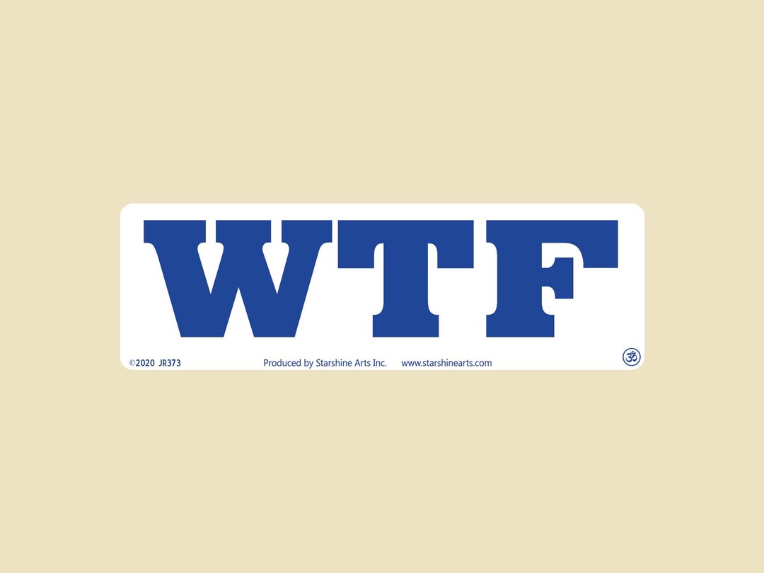 WTF Large OR Small Bumper Sticker- Car Sticker, Laptop Sticker, Vinyl ...