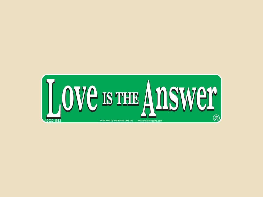 Love IS THE Answer Small OR Large Bumper Sticker- Car Sticker, Laptop ...