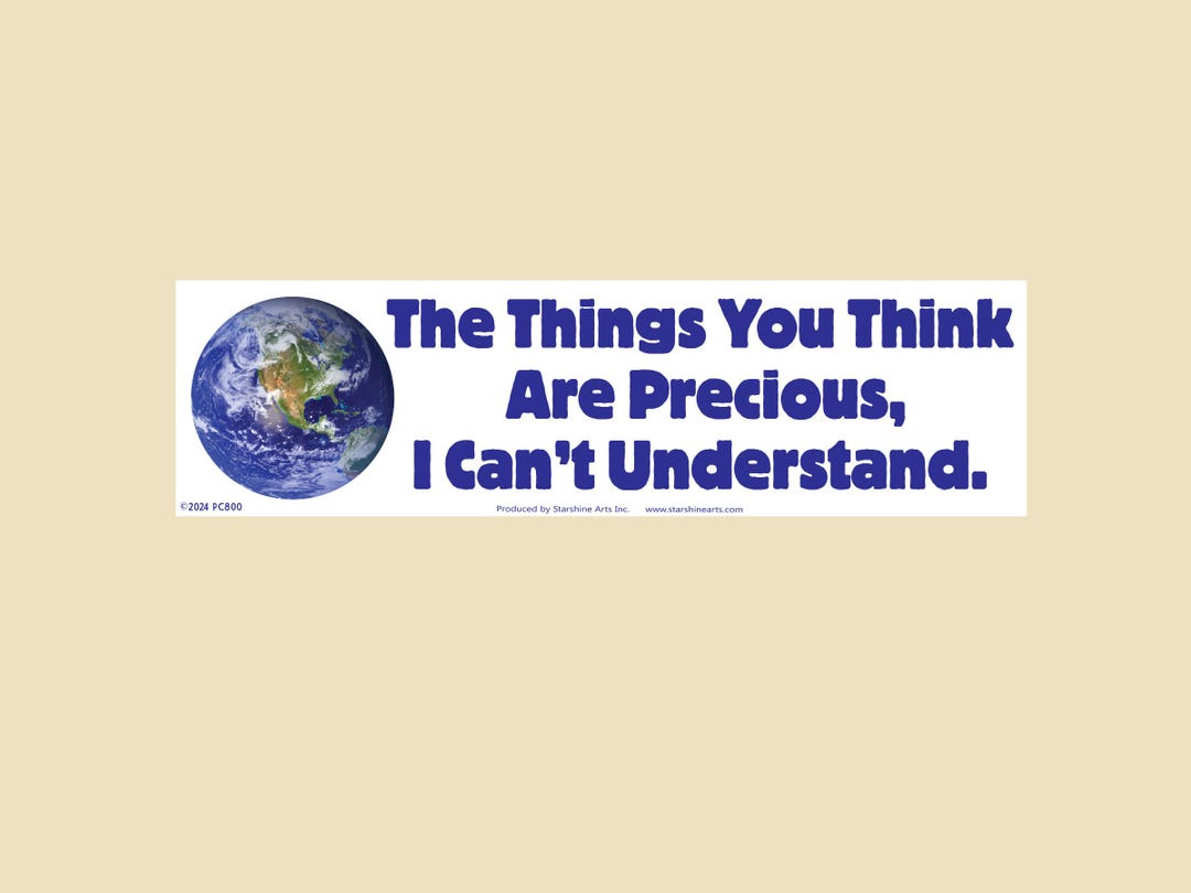 Earth Environment Bumper Sticker: the Things You Think Are Precious - Etsy