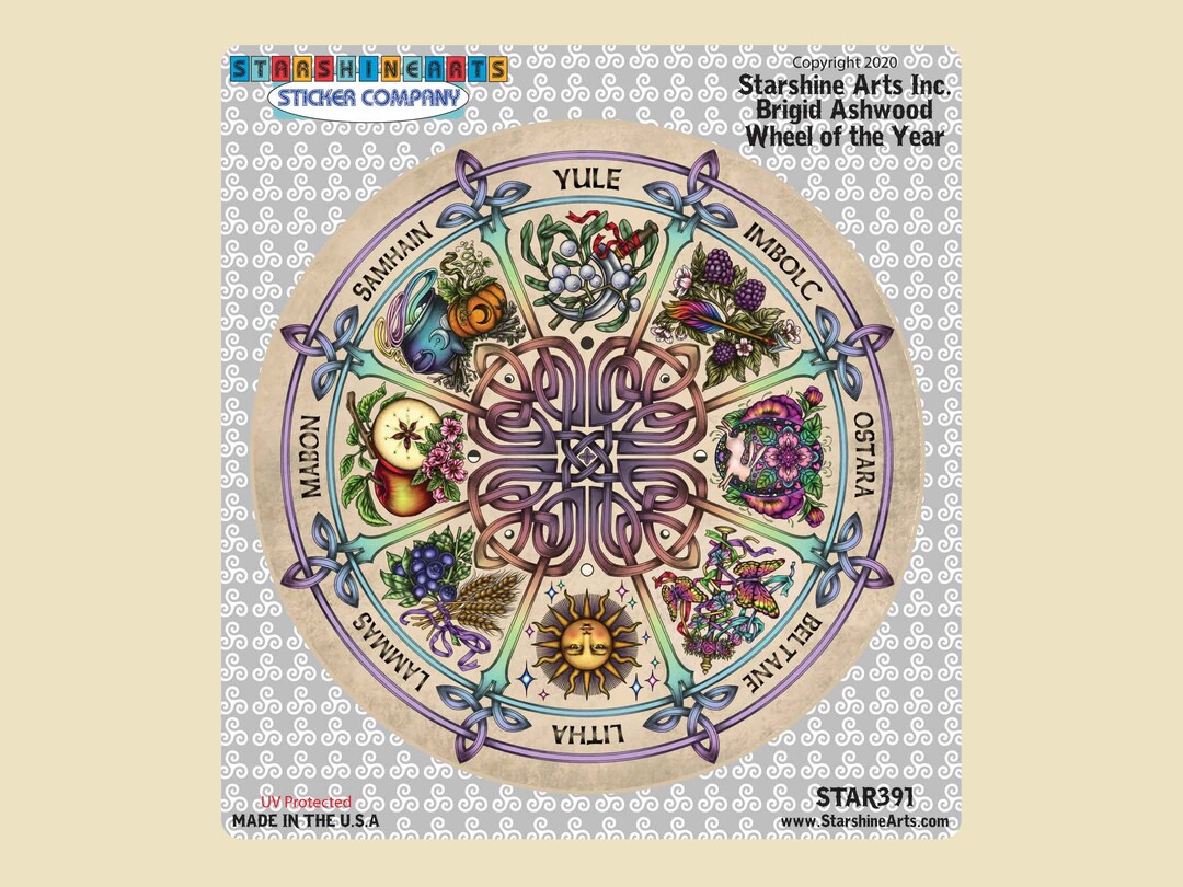 Wheel of the Year Astrological Sticker- Bumper Sticker, Car Sticker ...