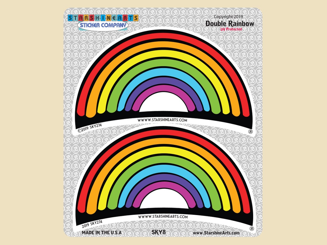 Double Rainbow Sticker Pack: UV Protected Vinyl Decal (4.5" X 2.5") - Etsy