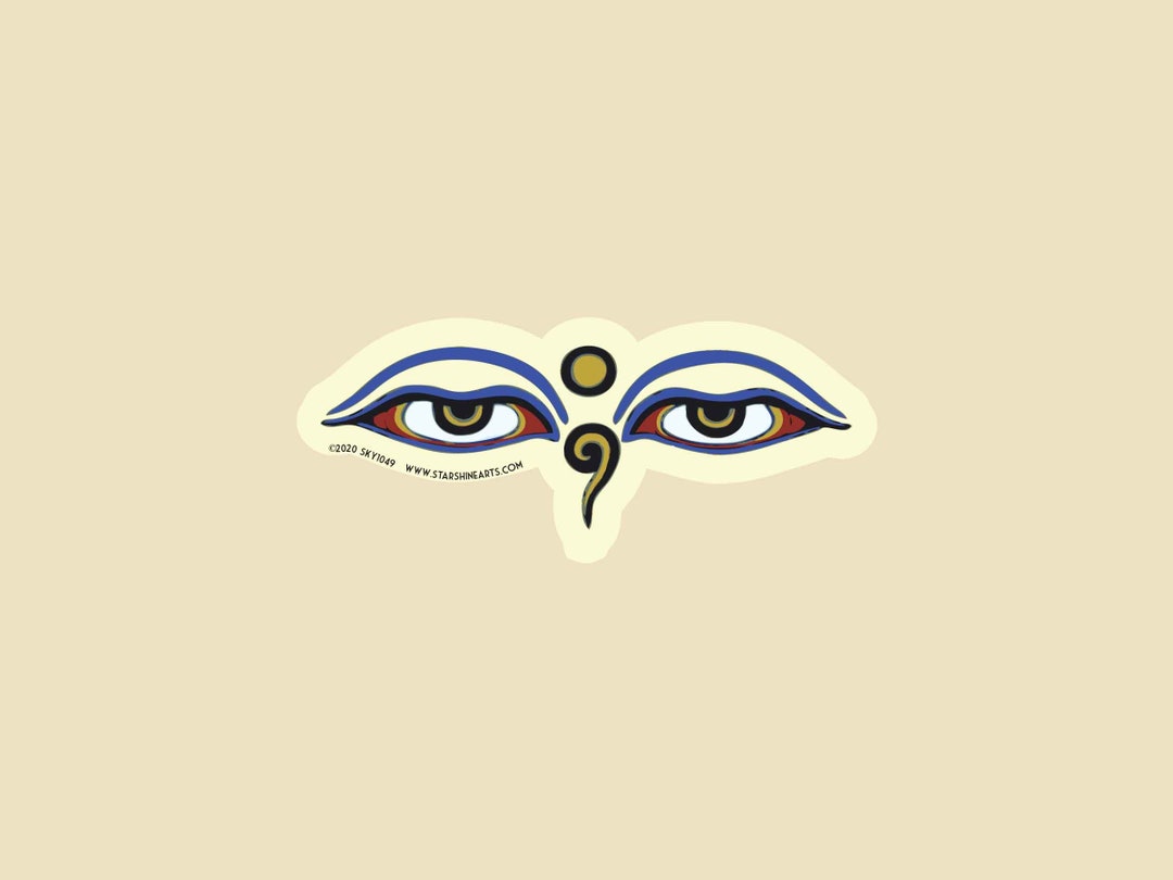 Buddha Eyes Die Cut Bumper Sticker- Car Sticker, Laptop Sticker, Vinyl ...