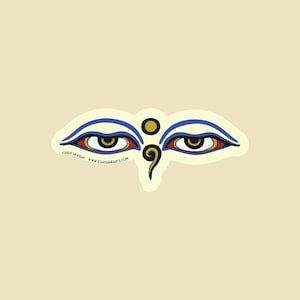 Buddha Eyes Die Cut Bumper Sticker- Car Sticker, Laptop Sticker, Vinyl ...