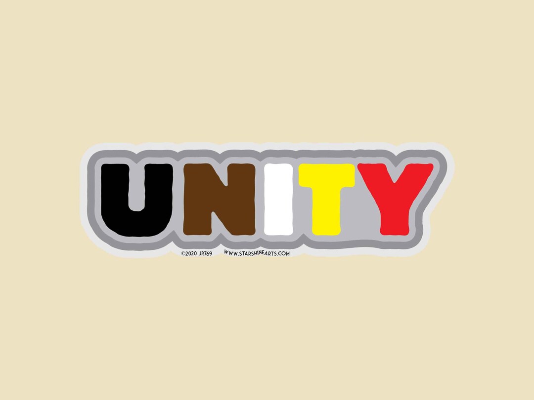 UNITY of Races Die Cut Small OR Large Bumper Sticker- Car Sticker ...