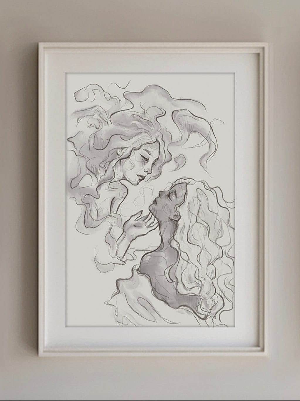 Dreamy Poster Figure Art Print Wall Decor Neutral Colour Valentine’s ...