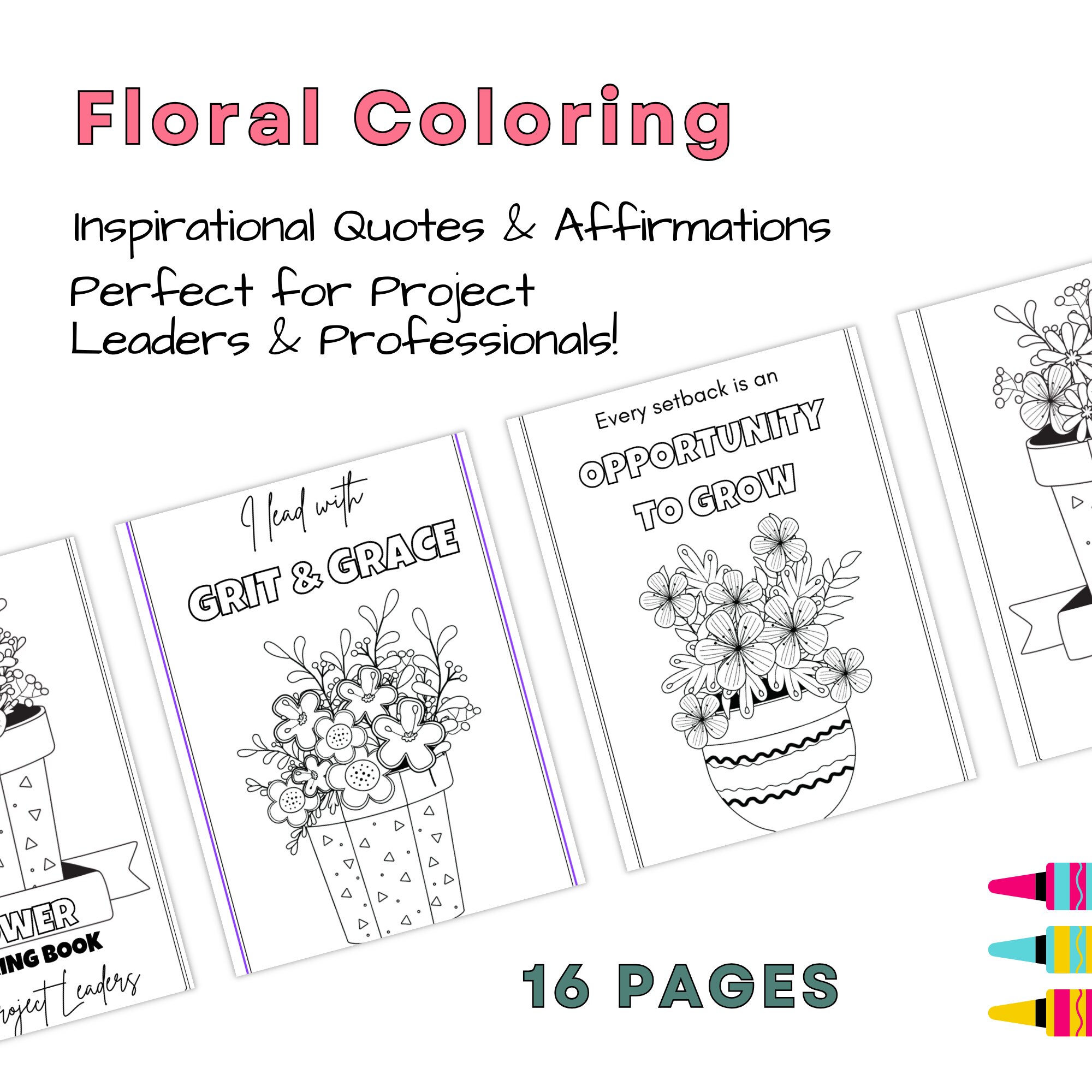 16-page Instant Download Coloring Pages for Project Leaders | PDF ...