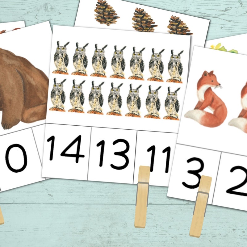 Count and Clip Cards - Etsy