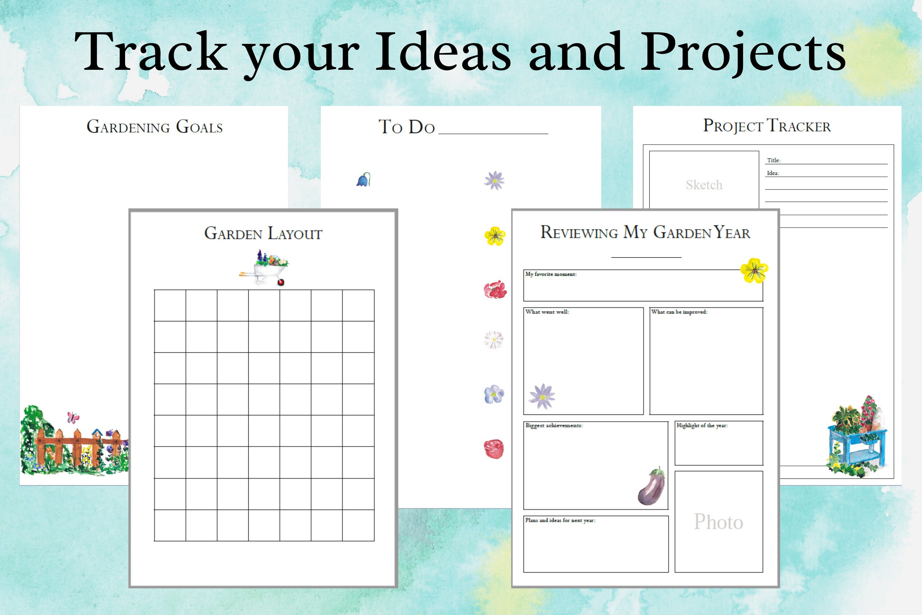 Digital Download Garden Planner, Printable Garden Journal, Mother's Day ...