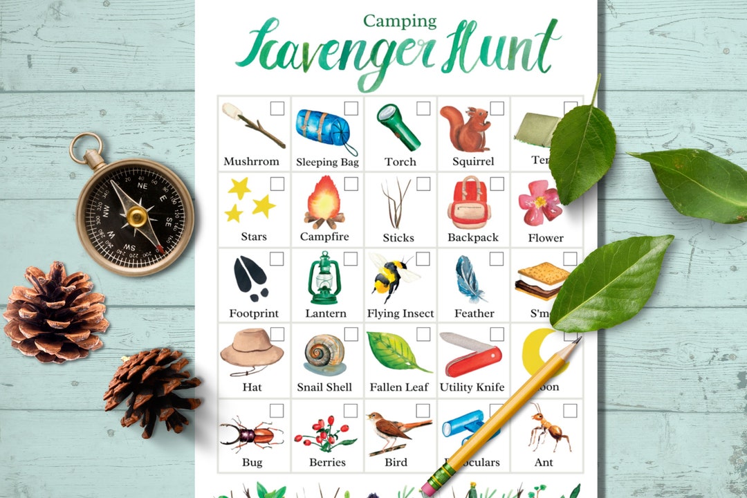 Nature Scavenger Hunt Printable, Forest Treasure Hunt for Kids, Hiking ...