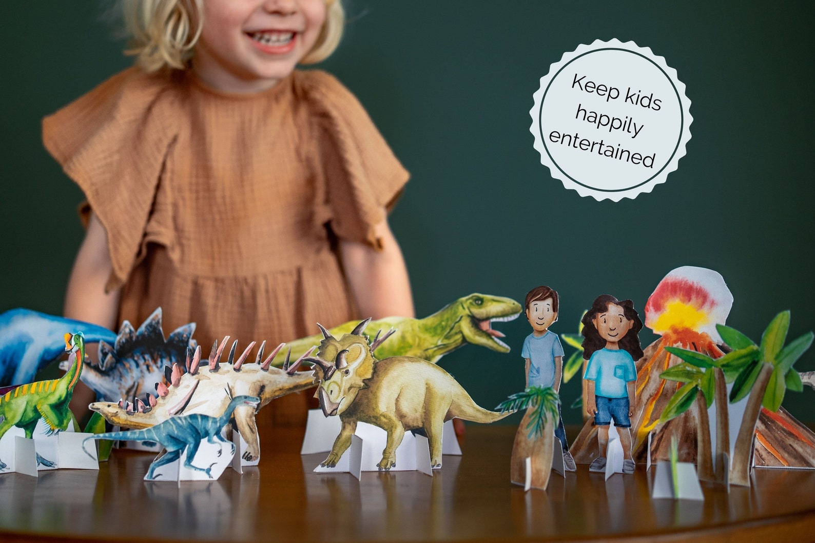 Printable Dinosaur Paper Dolls Dino Animal Dolls and Scenery - Etsy