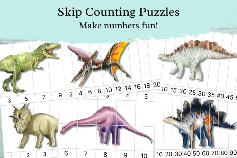 Skip Counting Puzzles Montessori Counting Printables for - Etsy