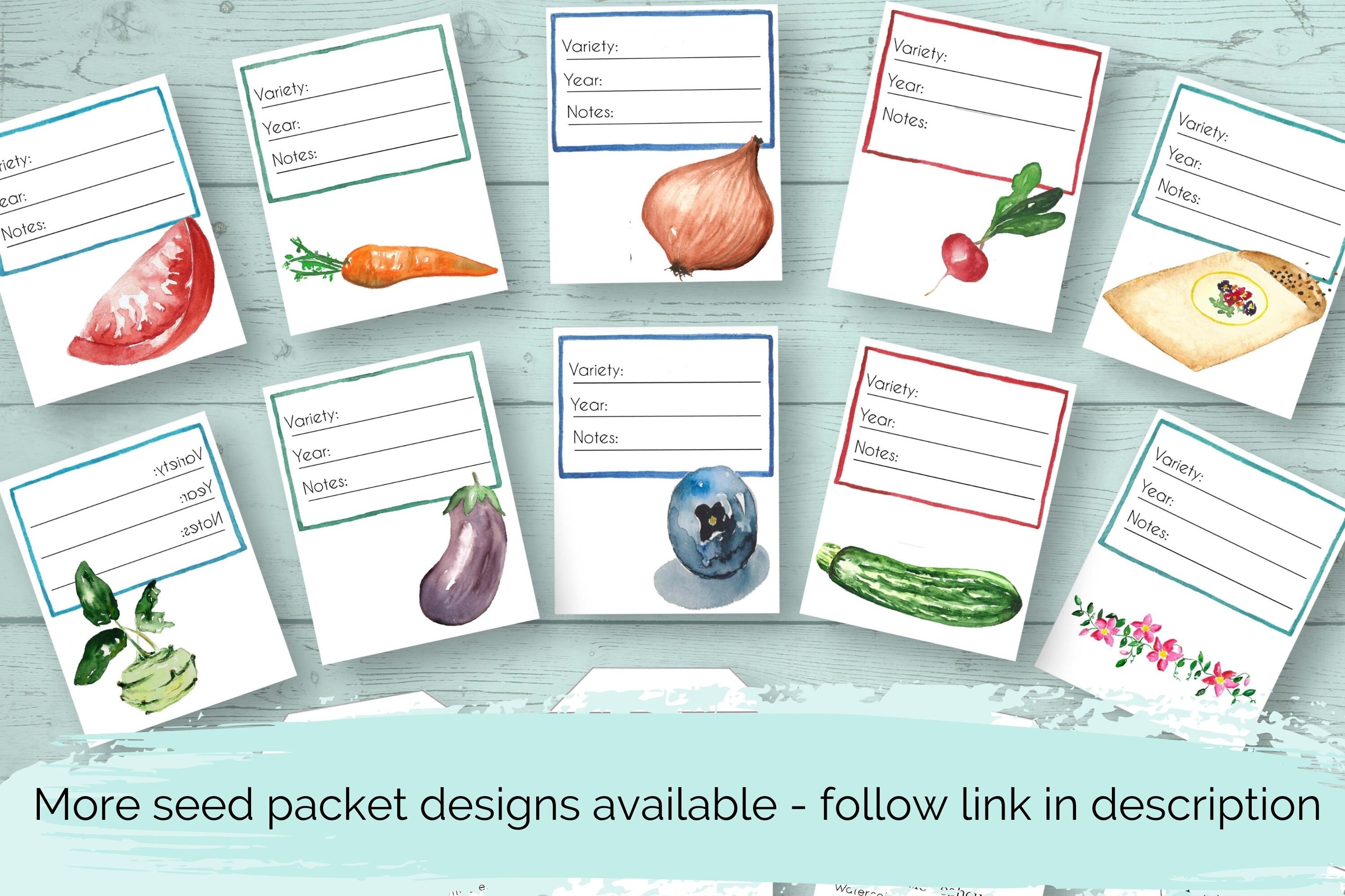 Editable Seed Packets, Printable Seed Envelopes, Seed Exchange Template ...
