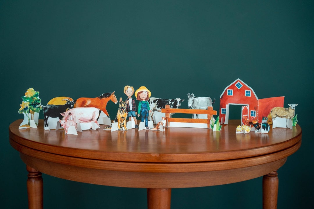 Farm Animals Paper Dolls, Farmyard Animals Paper Dolls and Scenery ...