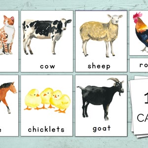 Farm Animals Montessori Printable, Montessori Three Part Cards ...