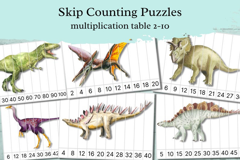 Skip Counting Puzzles Numbers 2-10 Montessori Counting - Etsy