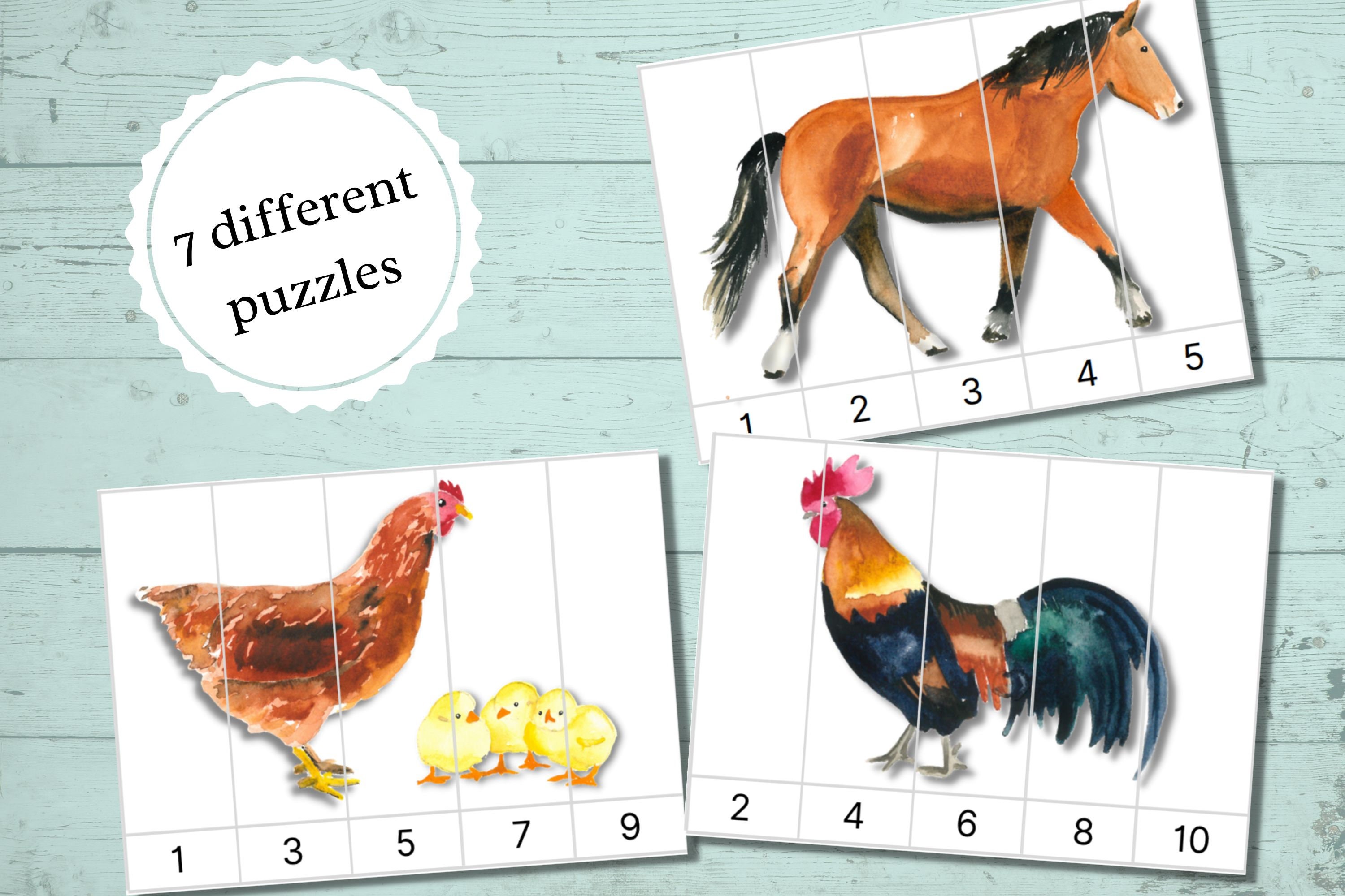 Skip Counting Puzzles, Montessori Counting Printables for Kindergarten ...